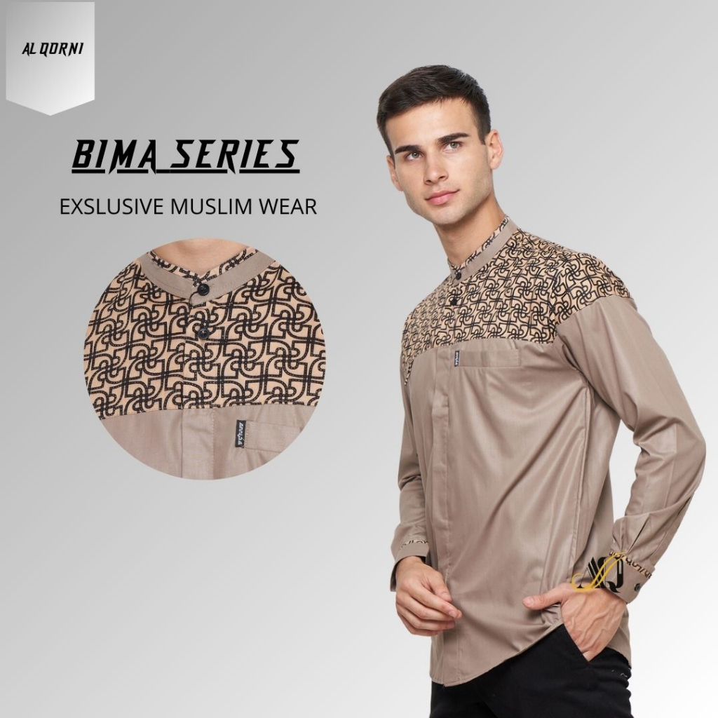 Jual Baju Koko dewasa Lengan Panjang Motif Bima Kombinasi batik ...