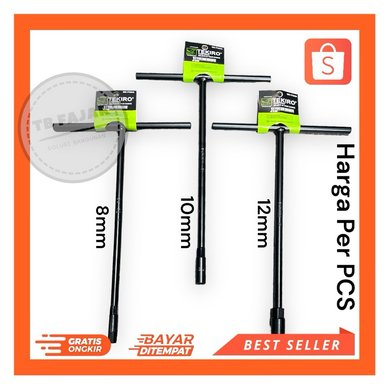 Jual Kunci Shock T Hitam TEKIRO / 8mm, 10mm, 12mm | Shopee Indonesia