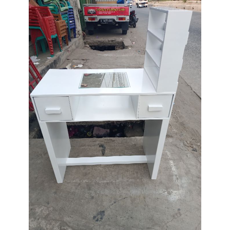 Jual meja rias meja nail art kutek kecantikan salon. laci 2 kaca tembus ...