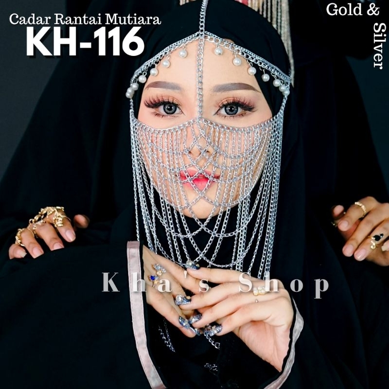 Jual (KH-116) Face Chain Mask Cadar Rantai Aksesoris Arabian Mutiara ...
