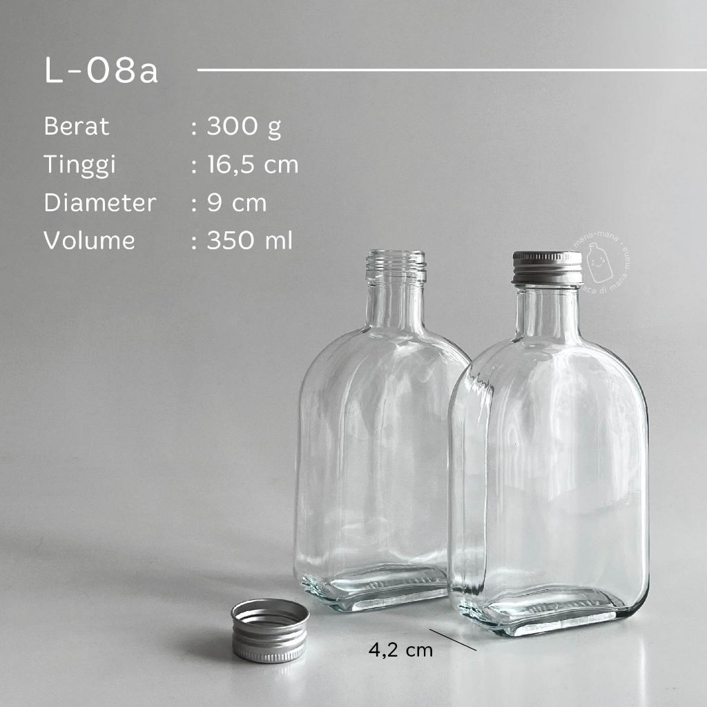 Jual Botol kaca Oval leher tinggi glass bottle - botol juice kopi ...