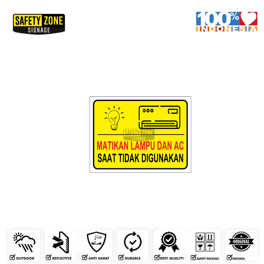 Jual Sign Sticker Matikan Lampu dan Ac Saat tidak digunakan | Shopee ...