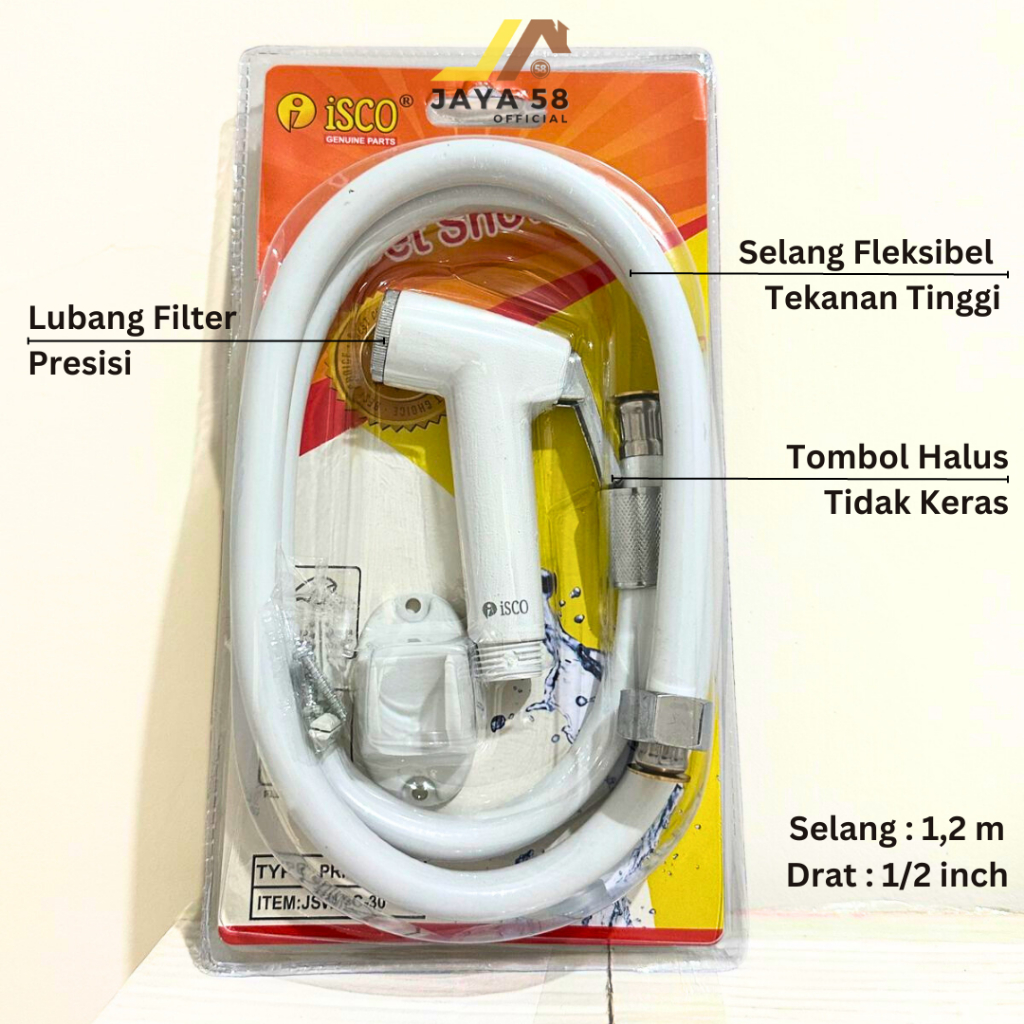 Jual Jet Shower Closet Toilet Duduk / Semprotan WC Cebok Selang Bidet Air merk ISCO | Shopee ...