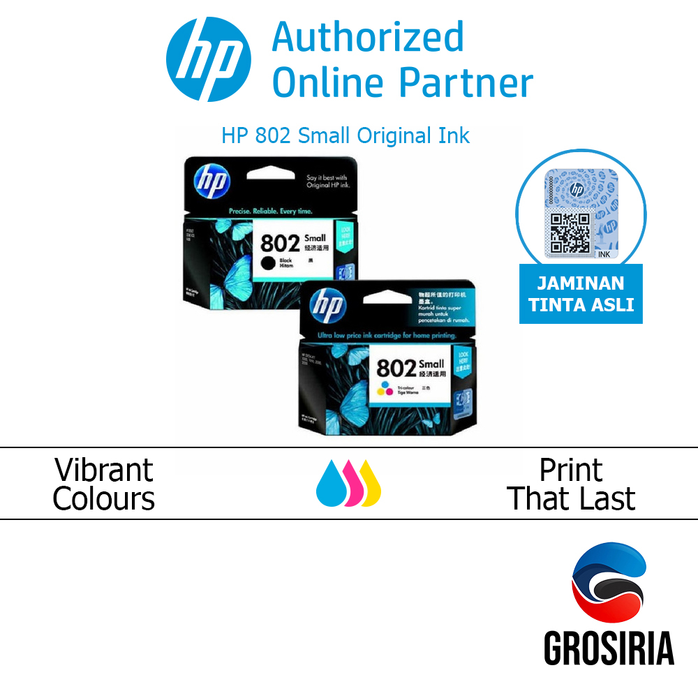Jual HP Tinta 802 Small Tri-Color Original Ink Cartridge | Shopee Indonesia