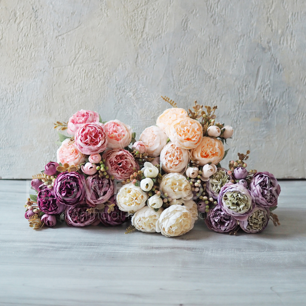 Jual Bunga Artificial Mini Rose Peony Filler (B23174) | Shopee Indonesia