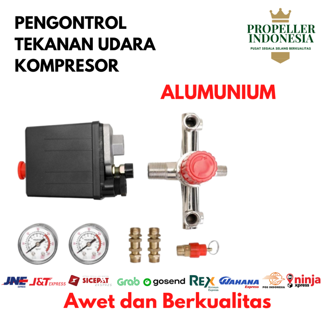 Jual Otomatis Kompresor Regulator Set Pressure Double Gauge Angin Udara ...