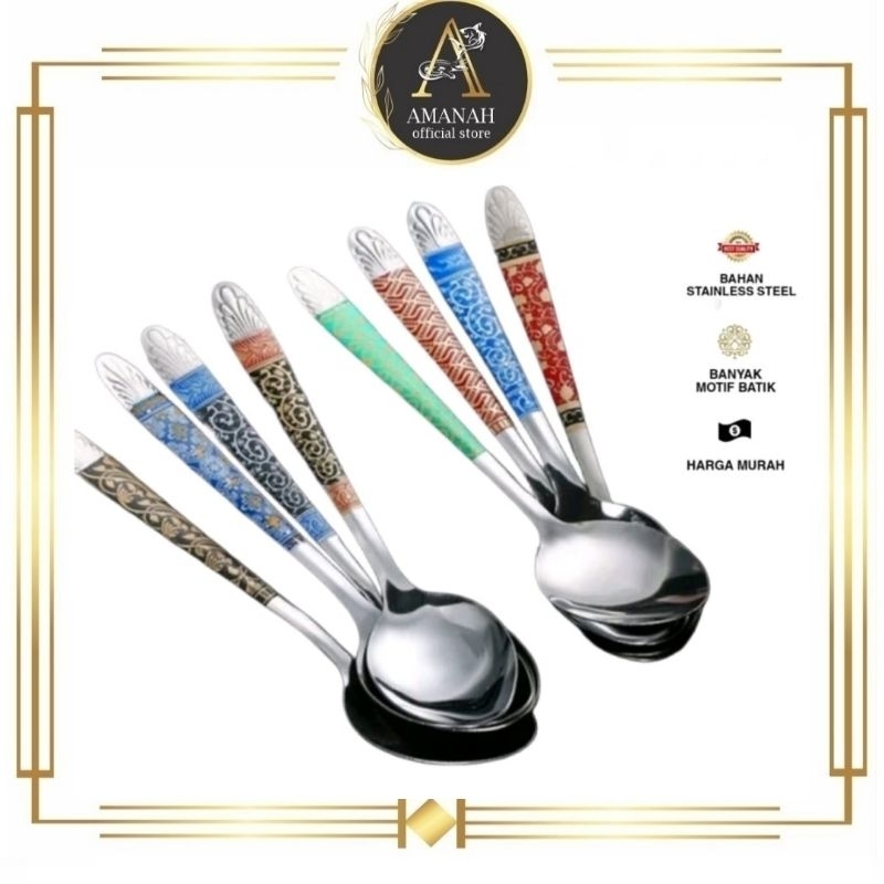 Jual Sendok Makan Batik Stainless / Sendok Motif Batik Souvenir ...