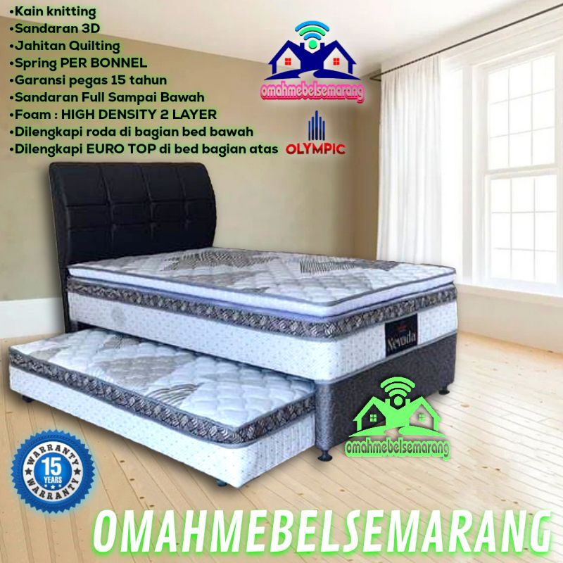 Jual Springbed 2in1 PLUSH TOP OLYMPIC NEVADA Kasur Bed Sorong Minimalis ...