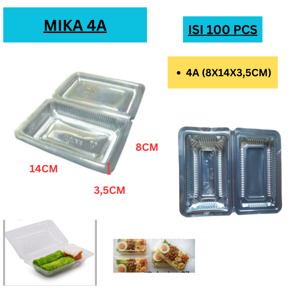 Jual Mika Plastik 4A (isi 100 pcs), Mika Kue Plastik, Tempat Kue ...