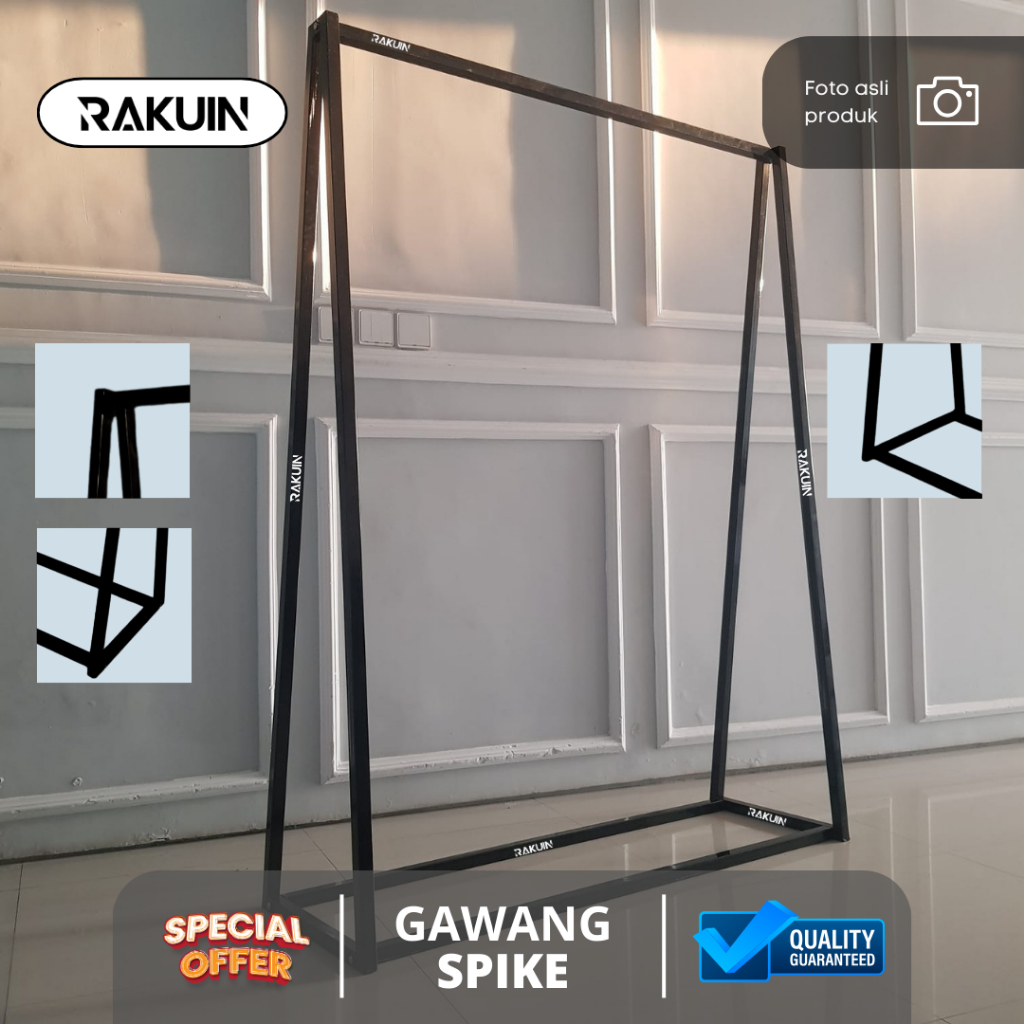 Jual GAWANG SPIKE 160 CM - RAK BAJU BESI MINIMALIS SEGITIGA / RAK BAJU ...