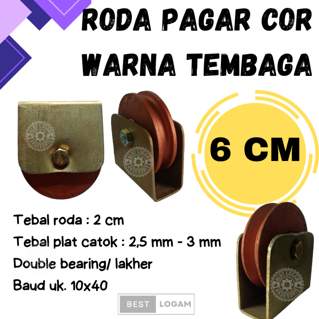 Jual Roda Pagar Besi Cor Ukuran 6 cm Warna Tembaga Bentuk Bulat & Siku ...