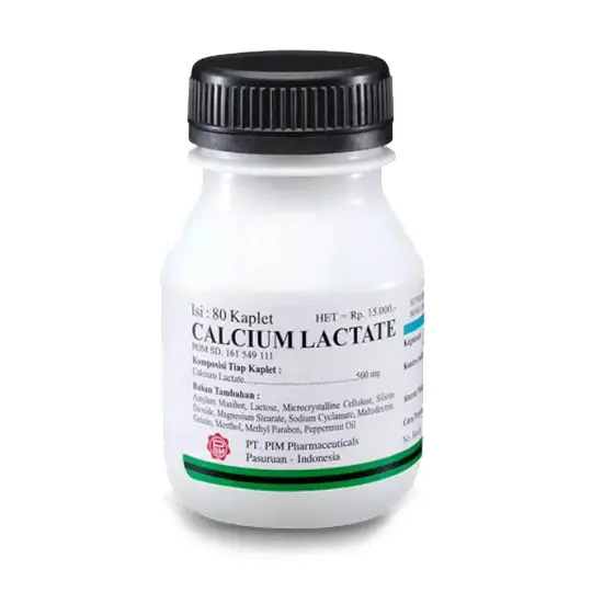 Jual CALCIUM LACTATE 500 MG ISI 80 TABLET UNTUK MEMELIHARA KESEHATAN ...