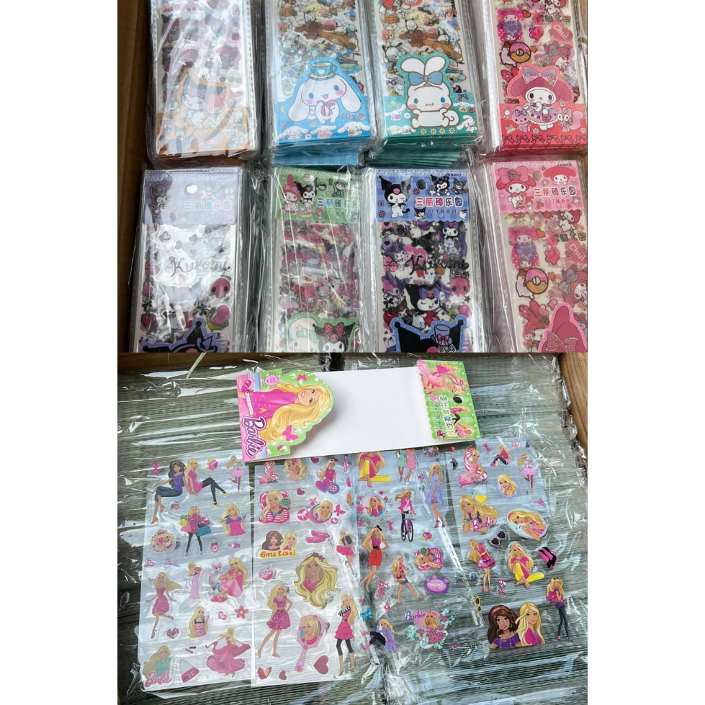 Jual READY DAPAT 4 LBR STICKER LEMBARAN MURAH MOTIF BARBIE KUROMI ...