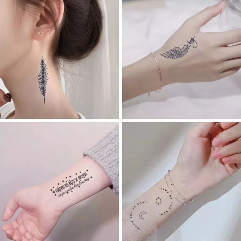 Jual tatto temporer tulisan Inggris / Temporary tattoo tulisan / STIKER ...