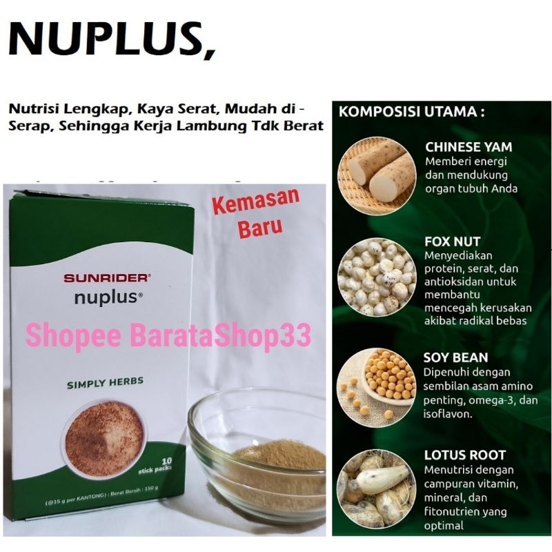 Jual Sunrider Nuplus Bubur Ajaib Nu Plus Nutrisi Lengkap Mudah Diserap Kaya Serat Ori USA ...
