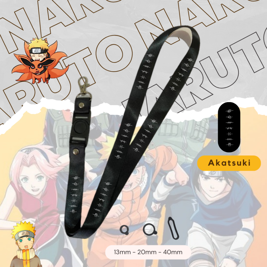 Jual Lanyard Custom Anime Naruto Akatsuki ID Card Lucu Tali Gantungan ...