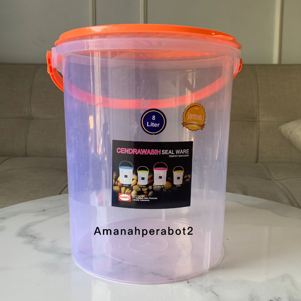 Jual 2 pcs Toples Cendrawasih 8 Liter 14 Liter Plastik Toples Krupuk ...