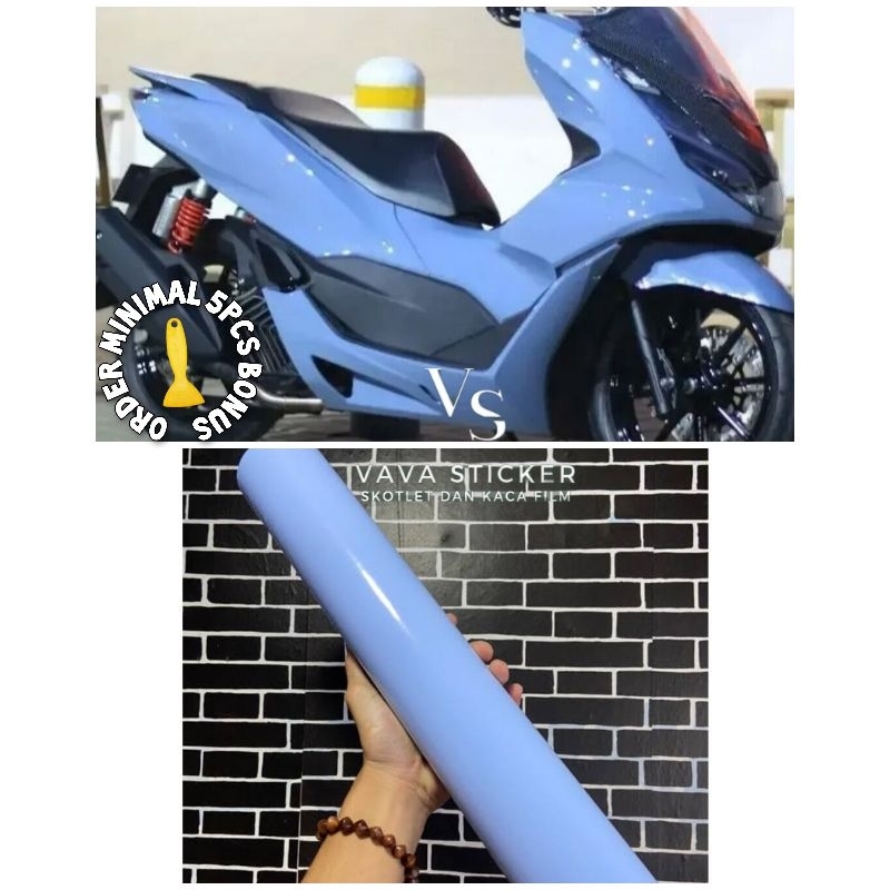 Jual Sticker skotlet motor biru pastel glossy biru pastel doff/skotlet ...