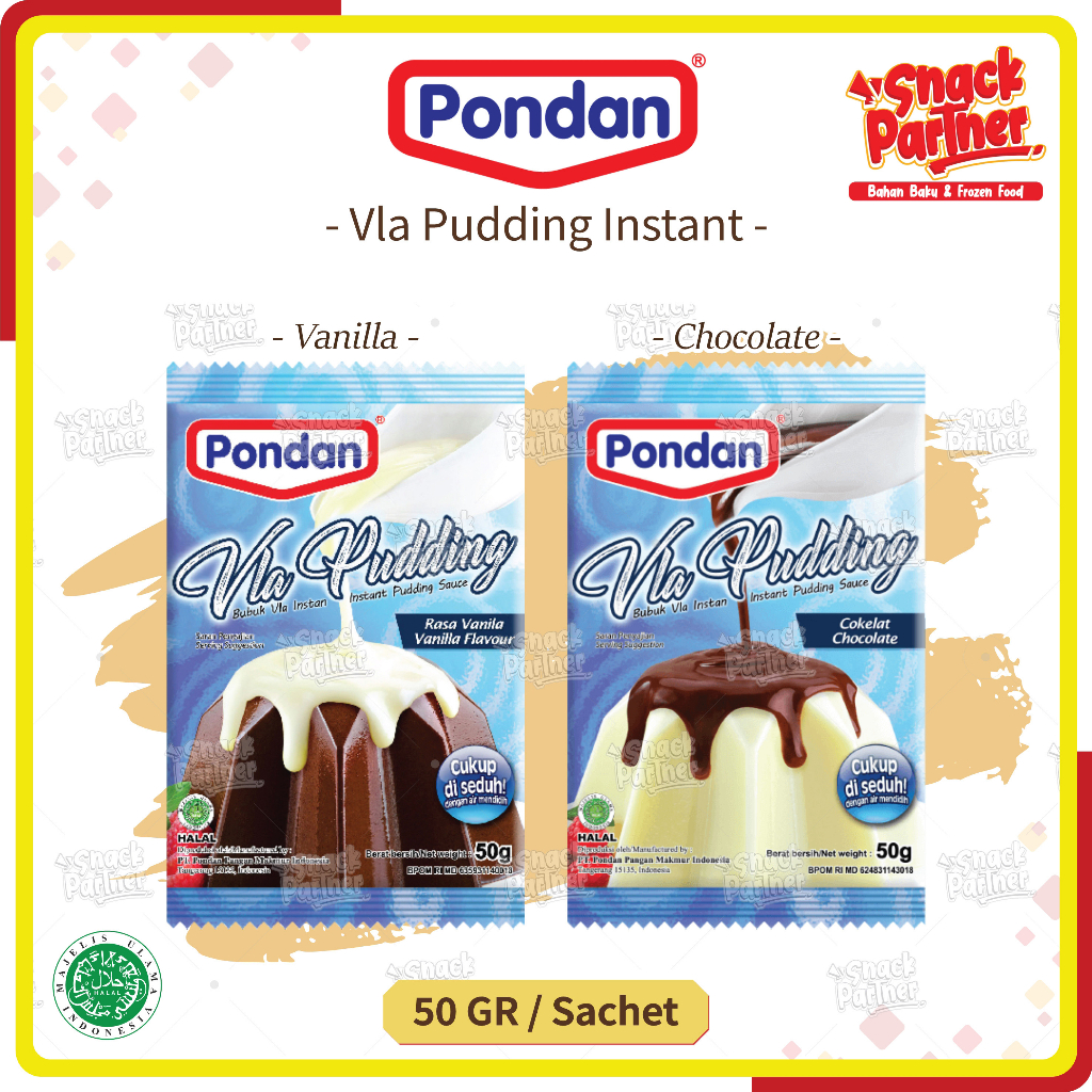 Jual PONDAN - VLA PUDDING INSTANT 50 GR / Sachet - Bubuk Puding Fla ...