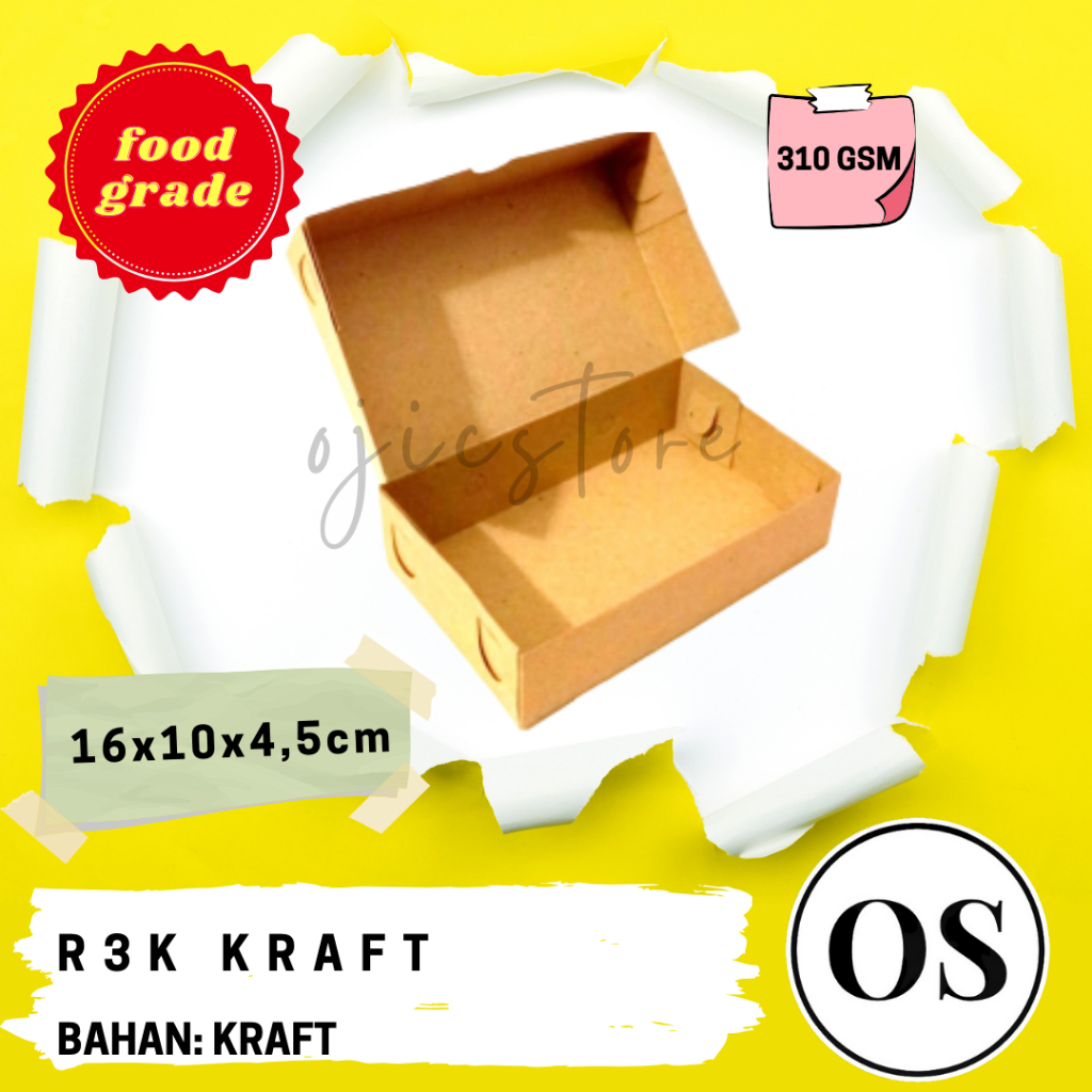 Jual Kraft R3k Ukuran 16x10x4,5 CM Cocok Untuk Kue, Roti, Konsumsi ...
