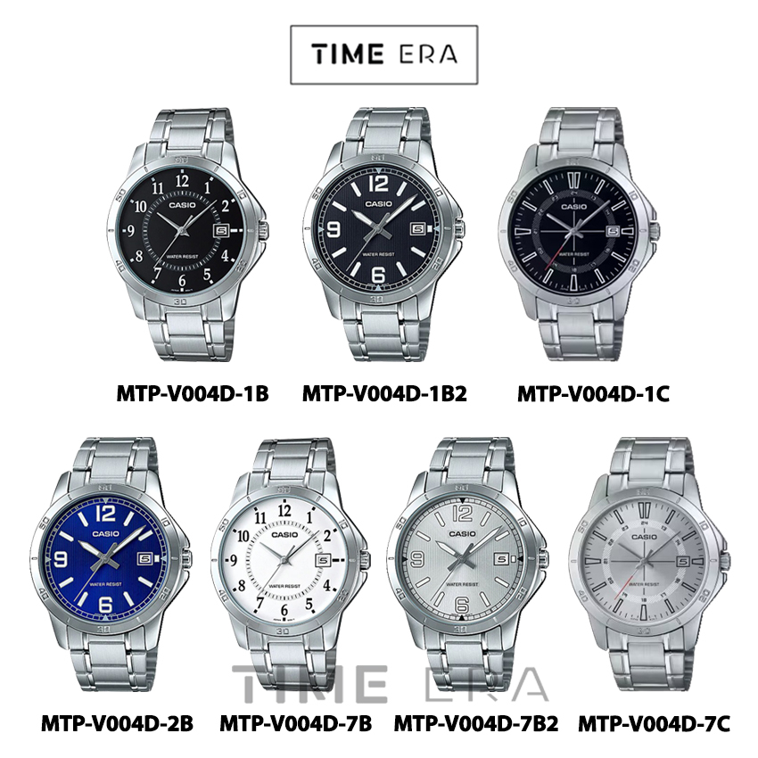Jual Casio General Mtp V004d 1b 1b2 2b 7b 7b2 Jam Tangan Analog Pria Stainless Rantai Shopee