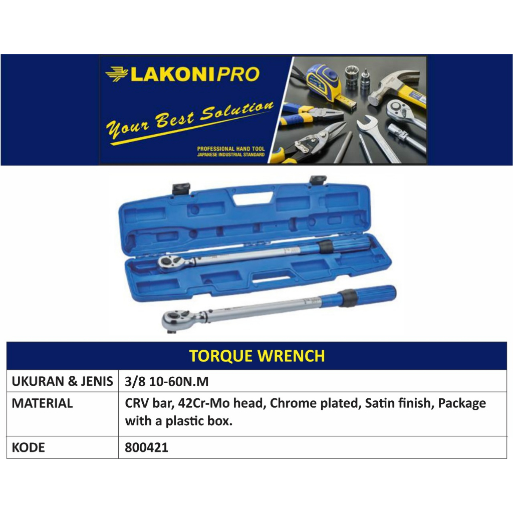 Jual Kunci Torsi Torque Wrench 3/8 10-60 nm Lakoni Pro Jetjo Tools ...