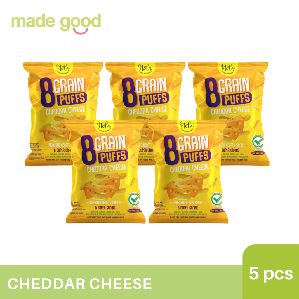 Jual Nola 8 Grain Puffs Cheddar Cheese 50 Gram, Snack Anak Gluten Free ...
