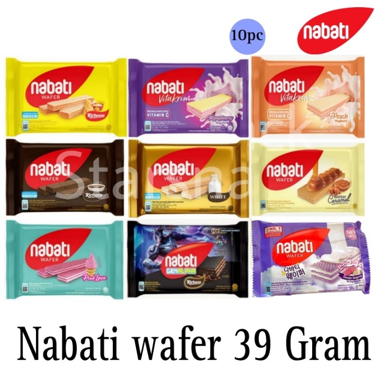Jual Richeese Nabati Wafer 39Gr cocopandan goguma isi 10pc | Shopee ...