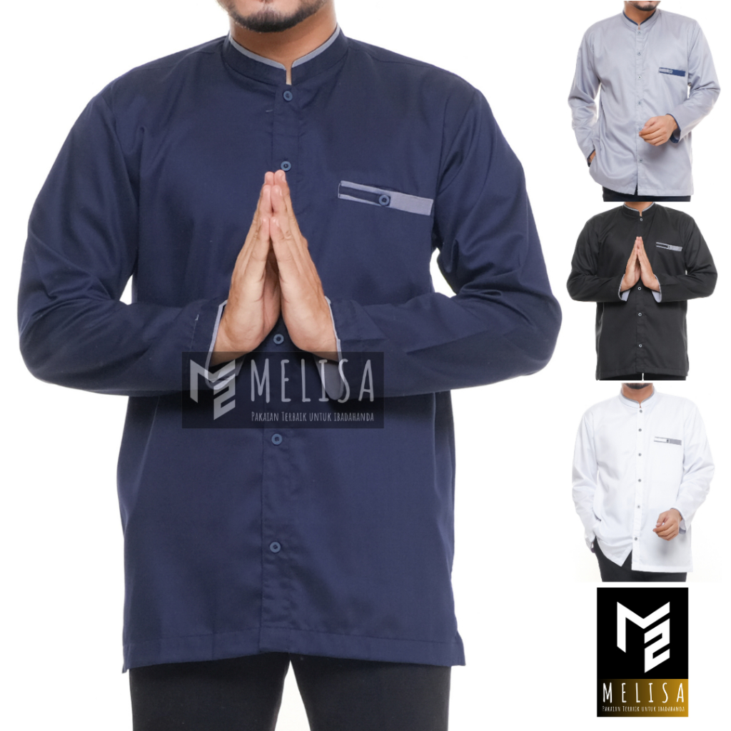 Jual Baju Koko Pria Dewasa Katun Toyobo Polos Lengan Panjang Baju Muslim Remaja Laki Laki Ukuran ...