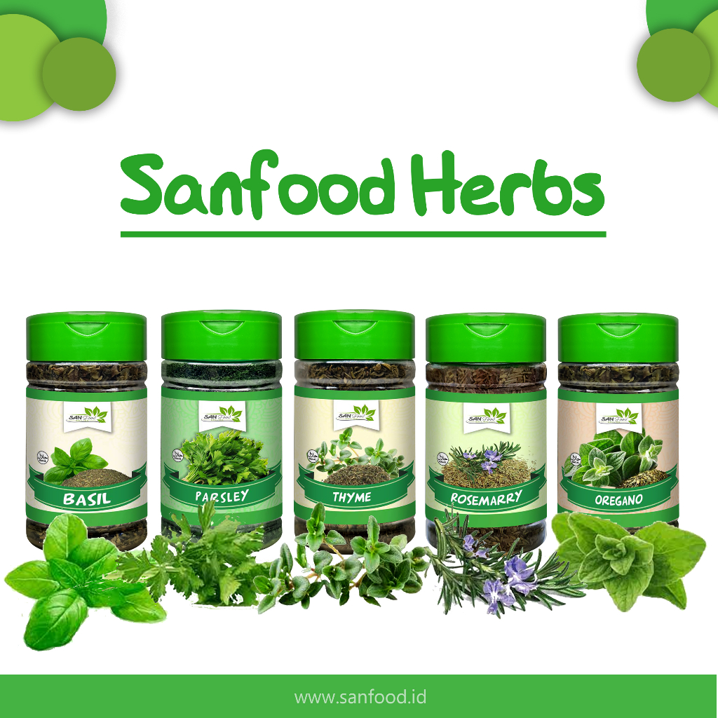 Jual Sanfood Herba Herbs Herb All Varian Basil, Parsley, Oregano, Thyme ...