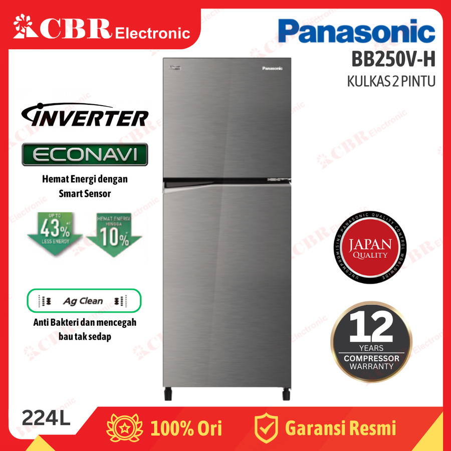 Jual Kulkas PANASONIC 2 Pintu NR-BB250V-H (Inverter / 224 L) | Shopee Indonesia