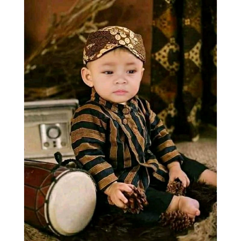 Jual Surjan Lurik Anak Set Blangkon Baju Adat Jawa Solo Jogja Pakaian Tradisional Kostum ...