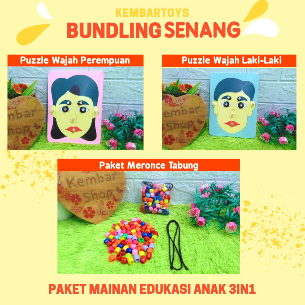 Jual PE6 Paket Edukasi Belajar Anak 3 in 1 Permainan Edukatif Puzzle ...