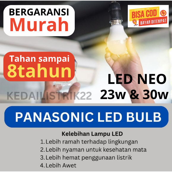 Jual Led Neo Panasonic 15w 18w 20w 23w 30w Putih Lampu Bulb Fitting ...