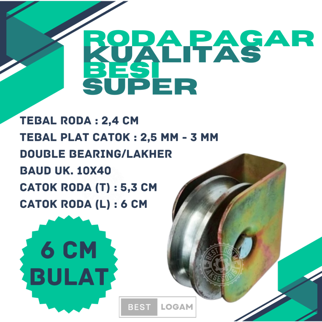Jual Roda Pagar Besi Kualitas Super Ukuran 6 cm Bentuk Bulat & Super ...