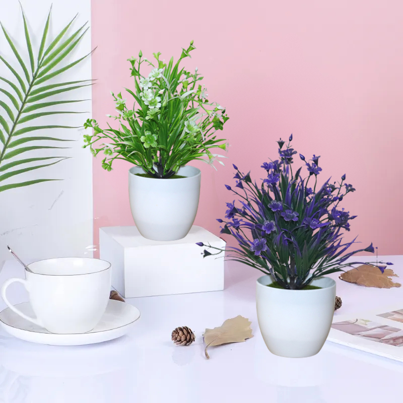 Jual PT45 Pot Bunga Monochrome Solid Color Plastik Bunga Hias Dekorasi ...