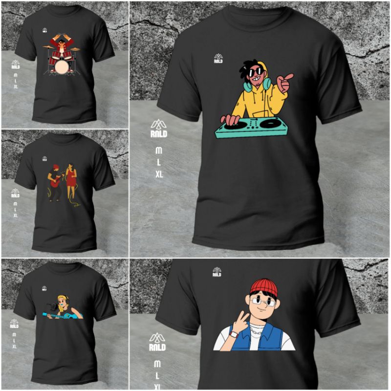 Jual RNLD kaos distro pria wanita bergambar kartun musik | Shopee Indonesia