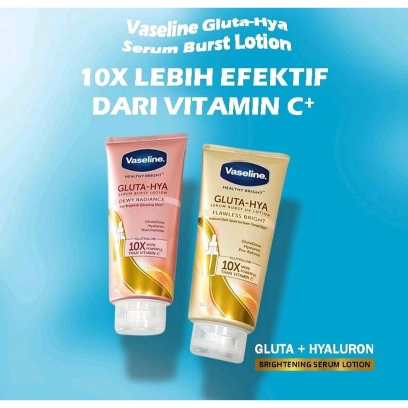 Jual 2pcs Vaseline Gluta Hya Dewy Radiance & Flawless Bright 330ml ...