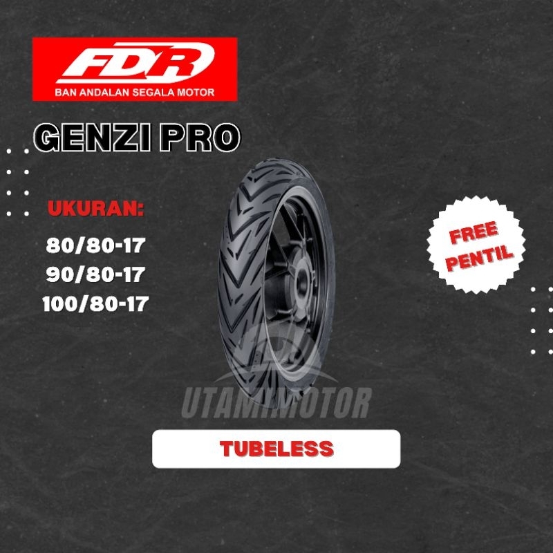 Jual BAN MOTOR FDR GENZI PRO RING 17 80/80-17 90/80-17 100/80-17 TUBELESS | Shopee Indonesia