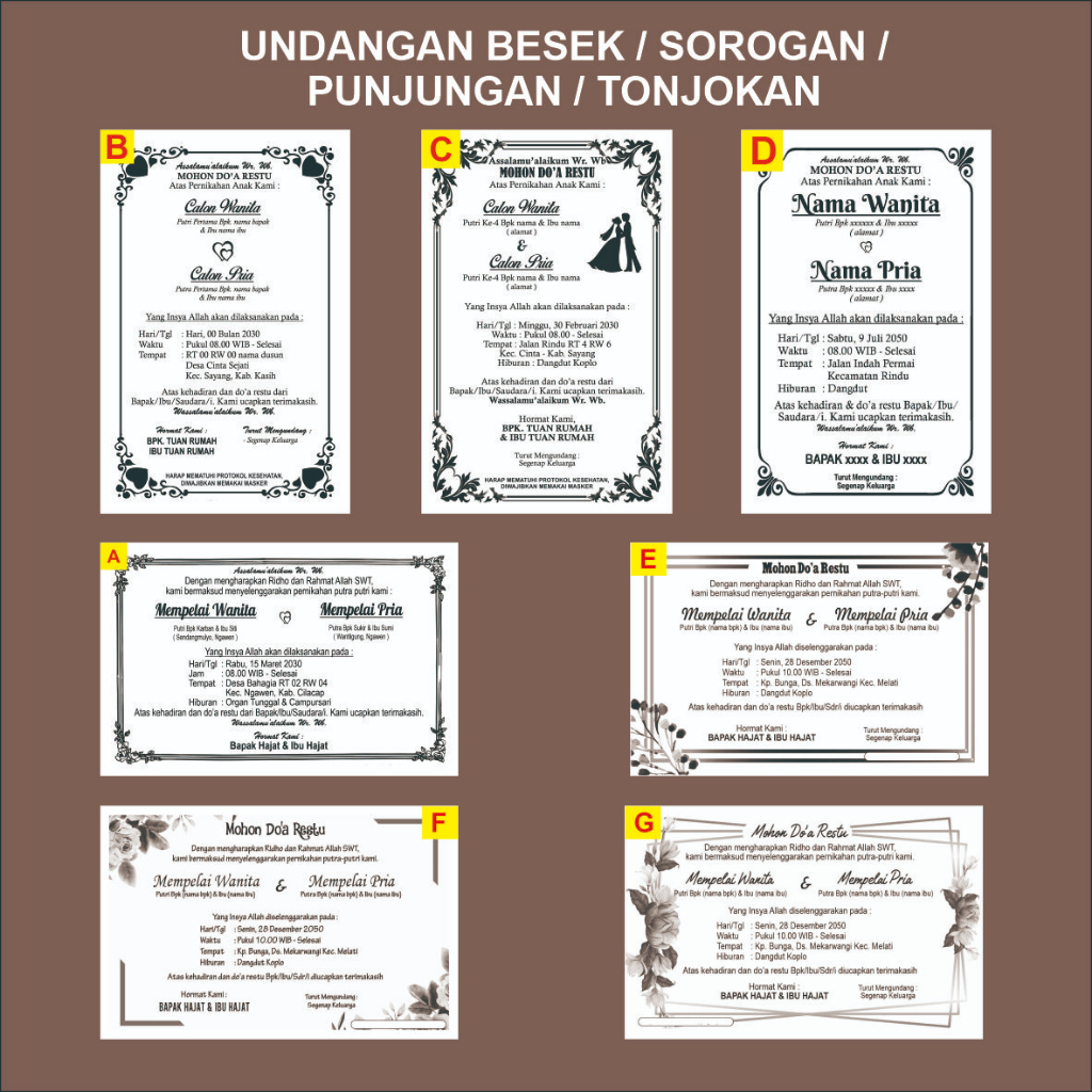 Jual CETAK UNDANGAN PERNIKAHAN BESEK/SOROGAN/PUNJUNGAN / NASI KOTAK ...