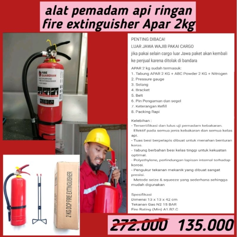 Jual alat pemadam api ringan fire extinguisher apar 2kg | Shopee Indonesia