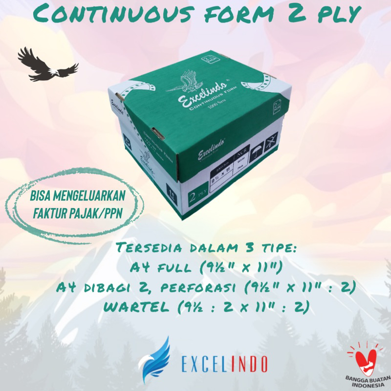 Jual Kertas Continuous Form 2 ply NCR 9 1/2x11 Ukuran FULL/PERFORASI ...
