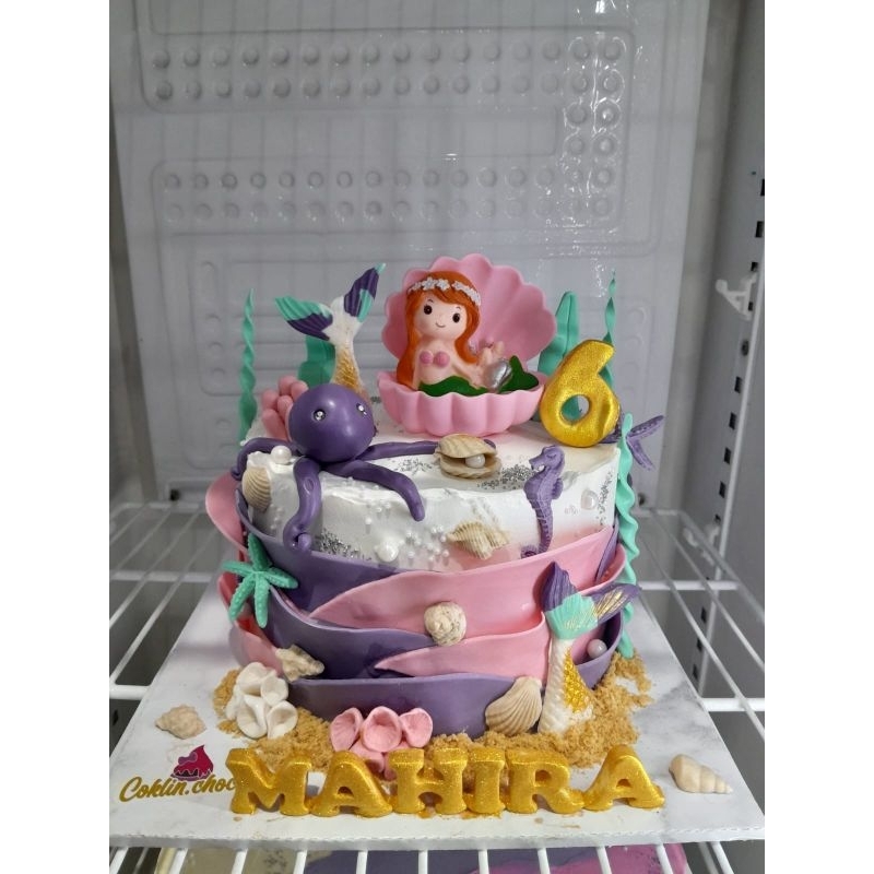 Jual cake mermaid kue ulang tahun putri duyung mermaid custom cake ...