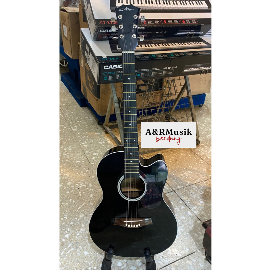 Jual Gitar Akustik Allegro FCS Hitam Original Senar Kawat | Shopee ...