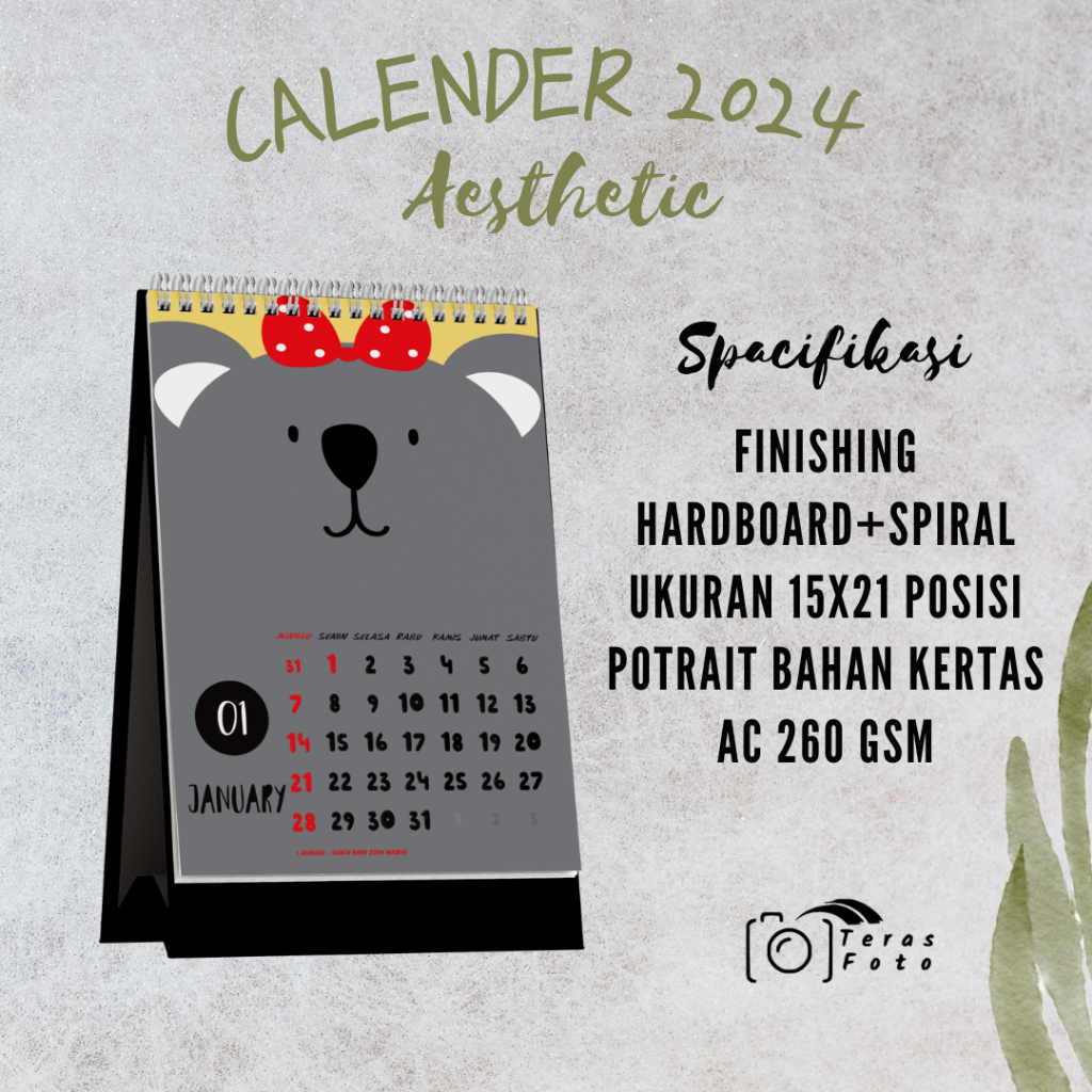 Jual KALENDER MEJA 2024 AESTHETIC Tema Face Animal | Shopee Indonesia