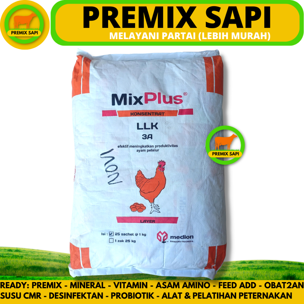Jual MIX PLUS LLK3A 1 SAK (25KG) - Premix Ayam Petelur Meningkatkan ...