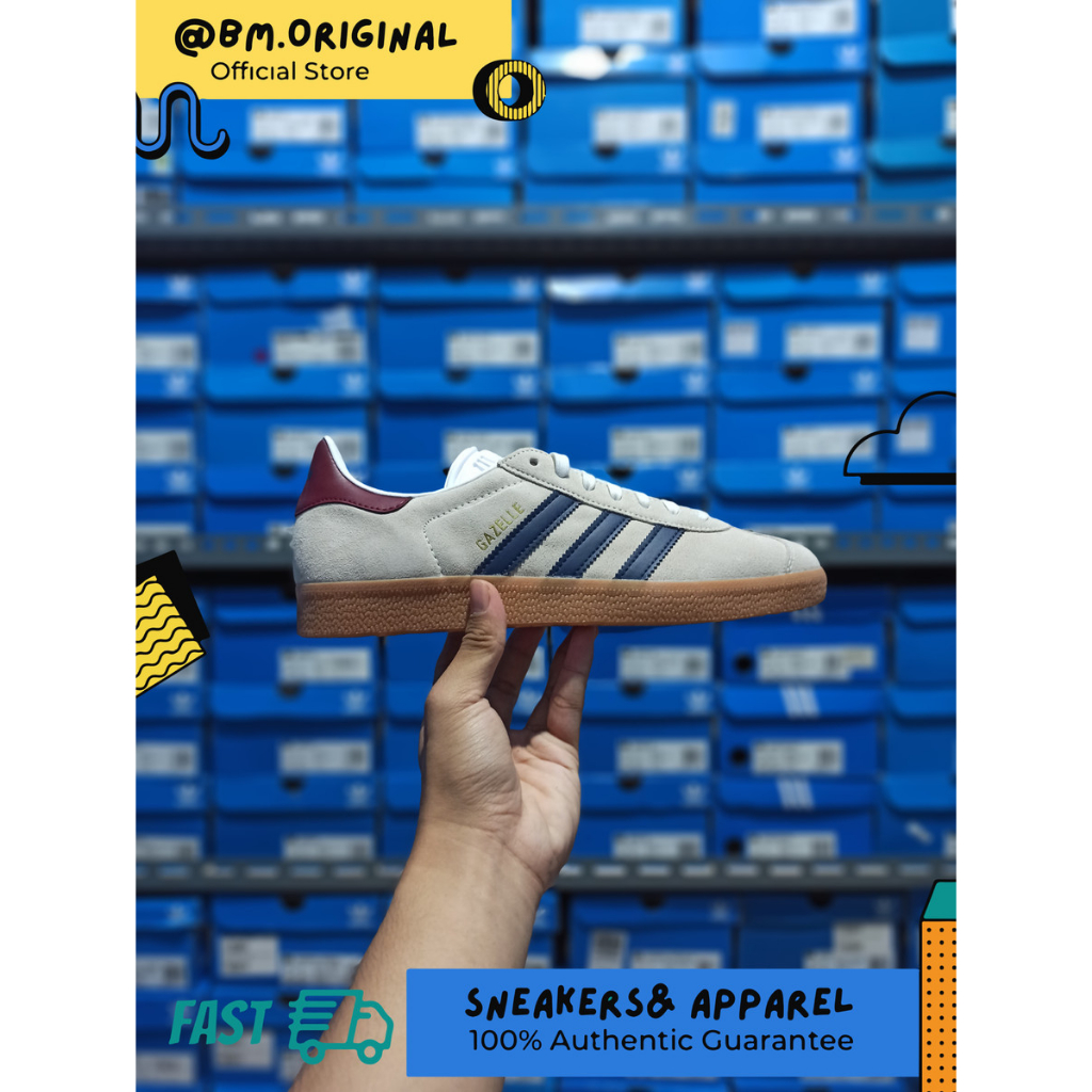 Jual Adidas Gazelle Off White Dark Blue Collegiate Burgundy IE0546 ...
