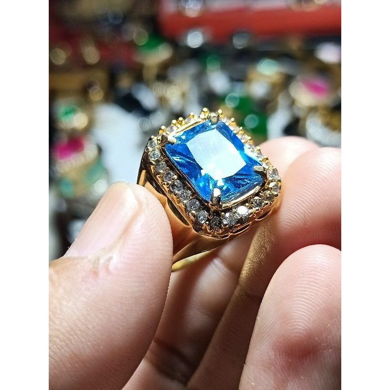 Jual Batu cincin blue topaz Swiss qualitas hq | Shopee Indonesia