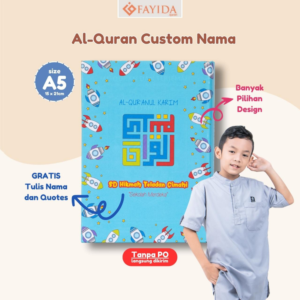 Jual Fayida Quran - AA028 | Al Quran Anak A6 | Custom Nama A5 | Quran ...
