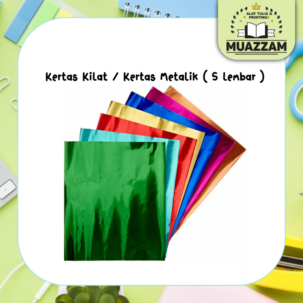 Jual Kertas Kilat / Kertas Metalik ( isi 5 lembar ) | Shopee Indonesia